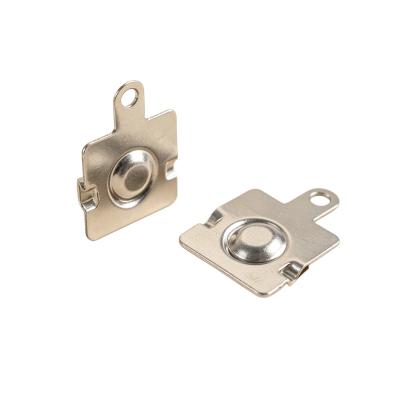 China Nickel-Plated Square Battery Contact Spring Plate with Precision Stamping for Corrosion Resistant Remote Control Instruments for sale