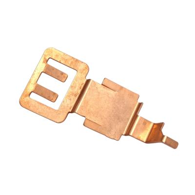 China Customized OEM ODM Brass Stamping Parts Copper Spring Leaf with Curved Transition Bracket Precision Processing for sale