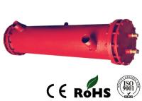 China Red Tube Heat Exchanger Oil Cooler Water Cooler With Carbon Steel Shell Material for sale