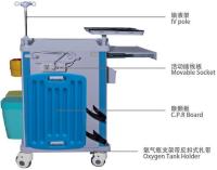 China ABS Emergency Medical Trolley Cart With Fiver Drawers CPR Board Hospital Furniture for sale