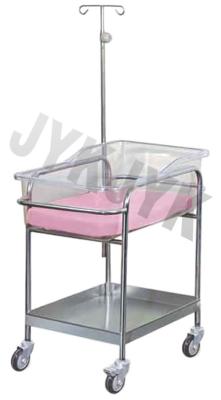China 304SS Stainless Steel Hospital Infant Bassinet Baby Trolley Bed Crib Anti Bacterial for sale