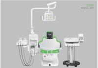 China Dental Chair Treatment Unit dental unit with operation light with 24V noiseless DC motor chair detal chair with 9 memory dental unit with 3 way syringe (cold/hot ) dental unit with doctor stool for sale