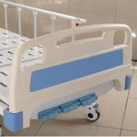 China Integrated Manual ABS Adjustable Hospital Bed ICU Cot With IV Pole for sale