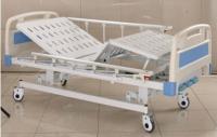China Integrated Manual ABS Adjustable Hospital Bed ICU Cot With IV Pole for sale