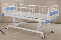 China Integrated Manual ABS Adjustable Hospital Bed ICU Cot With IV Pole for sale