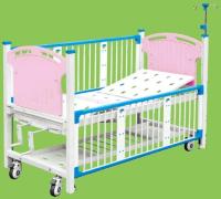 China Deluxe Children Pediatric Adjustable Hospital Bed High Rail Powder Coated Steel for sale