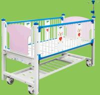 China Deluxe Children Pediatric Adjustable Hospital Bed High Rail Powder Coated Steel for sale