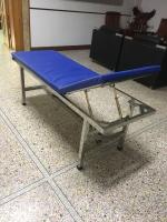 China Stainless Steel Patients Adjustable Examination Hospital Recliner Bed With Backrest PU Leather Mattress for sale