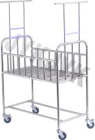 China 304SUS Hospital Infant Crib Baby Bassinet Bed Trolley Basket With Four Castors for sale