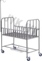 China 304SUS Hospital Infant Crib Baby Bassinet Bed Trolley Basket With Four Castors for sale