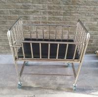 China 304SUS Hospital Infant Crib Baby Bassinet Bed Trolley Basket With Four Castors for sale