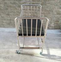 China 304SUS Hospital Infant Crib Baby Bassinet Bed Trolley Basket With Four Castors for sale