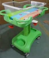 China Transparent Plastic Nursery Hospital Infant Bassinet Trolley Baby Cot With Mattress for sale