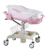 China Transparent Plastic Nursery Hospital Infant Bassinet Trolley Baby Cot With Mattress for sale