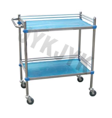 China Stainless Steel Treatment Procedure Trolly Cart Hospital Medical Instrument With Four Castors for sale