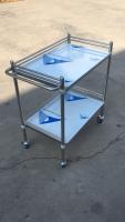 China Stainless Steel Treatment Procedure Trolly Cart Hospital Medical Instrument With Four Castors for sale