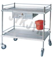 China Healthcare Resuscitation Defibrillator Crash Trolley Equipment With Two Shelves for sale