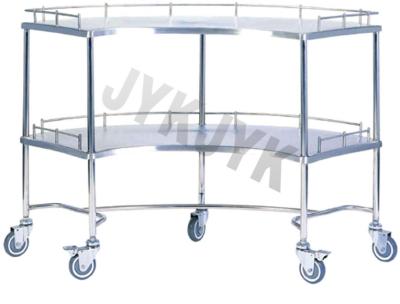 China Fan Shaped Emergency Trolley Equipment Hospital Linen Trolley Stainless Steel Operation Apparatus for sale