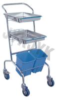 China Medication Emergency Medical Trolley Cart Apparatus ABS Plastic With Two Containers for sale