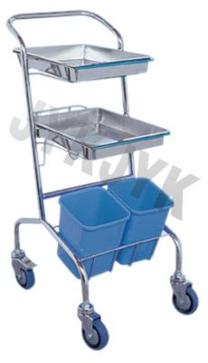 China Medication Emergency Medical Trolley Cart Apparatus ABS Plastic With Two Containers for sale