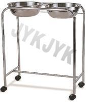 China Hospital Washing Dressing Medical Trolley Cart Facilities 304SS Stainless Steel With Double Basins for sale