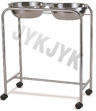 China Hospital Washing Dressing Medical Trolley Cart Facilities 304SS Stainless Steel With Double Basins for sale