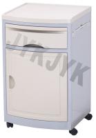 China ABS Plastic Medical Nightstand Bedside Table Cabinet Furniture With Drawer for sale
