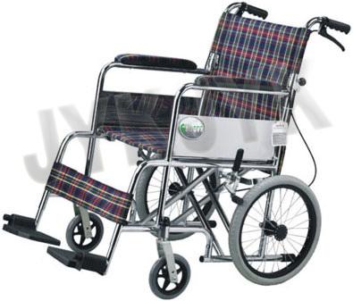 China Detachable Upholstery Medical Wheel Chair Drop Back Handle Powdercoated Steel for sale