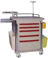China ABS Emergency Medical Trolley Cart With Fiver Drawers CPR Board Hospital Furniture for sale