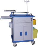 China Resuscitation Emergency Crash Medical Trolley Cart Hospital Furniture With CPR Board Oxygen for sale