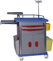 China Resuscitation Emergency Crash Medical Trolley Cart Hospital Furniture With CPR Board Oxygen for sale