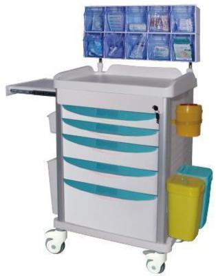 China ABS Anesthesia Medical Mobile Carts Crash Trolley Equipment With Drawers for sale