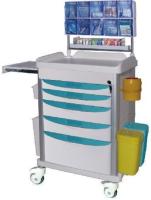 China ABS Anesthesia Medical Mobile Carts Crash Trolley Equipment With Drawers for sale