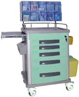 China ABS Anesthesia Medical Mobile Carts Crash Trolley Equipment With Drawers for sale