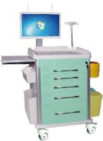 China Integrated Wireless Medicine Emergency Crash Cart Nursing Trolley With Display Holder for sale