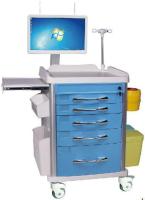 China Integrated Wireless Medicine Emergency Crash Cart Nursing Trolley With Display Holder for sale