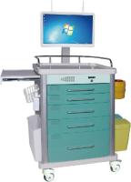 China Integrated Wireless Medicine Emergency Crash Cart Nursing Trolley With Display Holder for sale