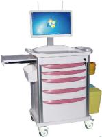 China Integrated Wireless Medicine Emergency Crash Cart Nursing Trolley With Display Holder for sale
