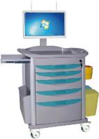 China Integrated Wireless Medicine Emergency Crash Cart Nursing Trolley With Display Holder for sale