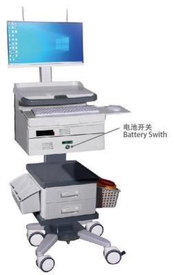 China Wirless Medical Workstation Trolley ABS Treatment Hospital Crash Carts for Nusring for sale
