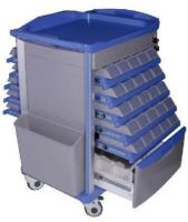 China ABS  Medicine Trolley with double side drawers medical trolley cart for sale