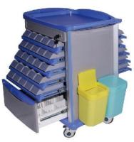 China ABS  Medicine Trolley with double side drawers medical trolley cart for sale