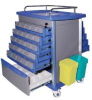 China ABS  Medicine Trolley with double side drawers medical trolley cart for sale