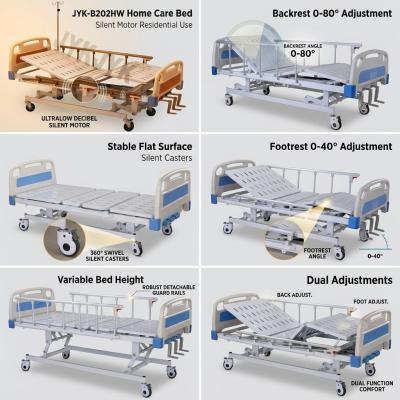 China Home Care Style Wood Grain Electric Adjustable Hospital Bed Two Function With Luxury Design Silent Motor Residential Use for sale