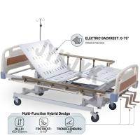 China Hybrid Electric Manual Adjustable Hospital Bed Backrest Electric Hi Lo Manual Crank Cost Effective Five Function Design for sale