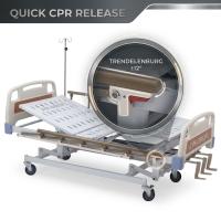 China Foldable ABS Head Board Electric Adjustable Hospital Bed Four Section With Central Locking System Quick CPR Release Handle for sale