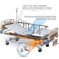 China Modular Detachable Adjustable Hospital Bed Easy Assembly Tool Free Design Four Section Bed Base Quick Ship Container Load for sale
