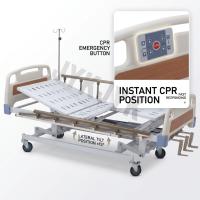 China Eight Function Electric ICU Hospital Bed With Built In Digital Scale Lateral Tilt Chair Position CPR Emergency Button for sale