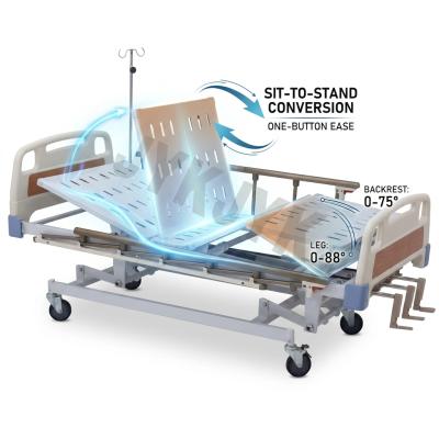 China Electric Sit To Stand Adjustable Hospital Bed Chair Position Convertible With Built In Commode Pan For Rehabilitation Patient for sale