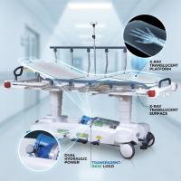 China Stainless Steel Hydraulic Patient Trolley Stretcher X-Ray Translucent Platform 250kg Load Capacity for sale